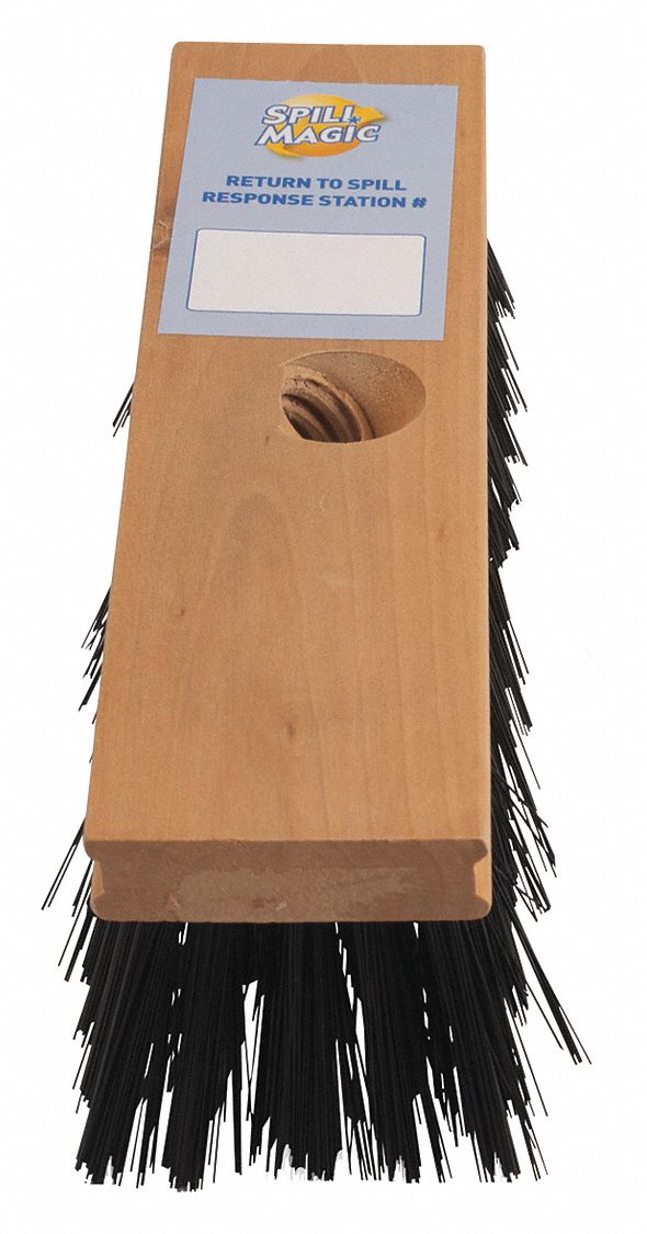 SPILL MAGIC, Plastic/Wood, Removable Broom Head - 487C60|204BR - Grainger