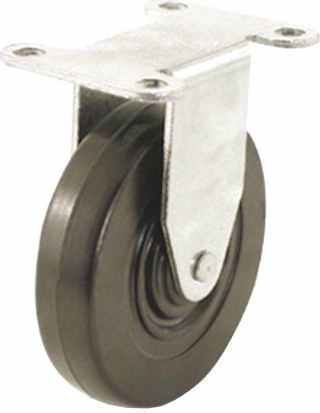 GRAINGER APPROVED P5R-R030G-P Plate Caster,Rigid,Rubber,3 1/2"H 487G73 ...