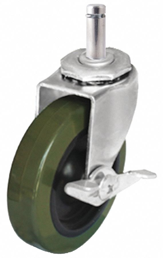 Swivel, Side Brake, Stem Caster - 487H18|P5S-UP040G-SG5-SB - Grainger