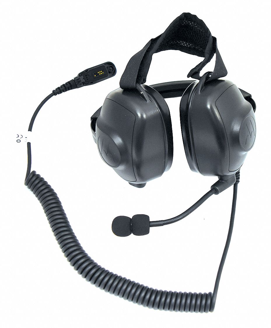 MOTOROLA, Behind-the-Neck Earmuff, 24 dB NRR, Heavy Duty Headset ...