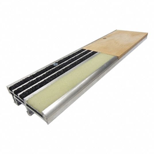 NITEGLOW Stair Nosing: Multi-Strip Grit, Aluminum, Set-in-Concrete, 36 ...