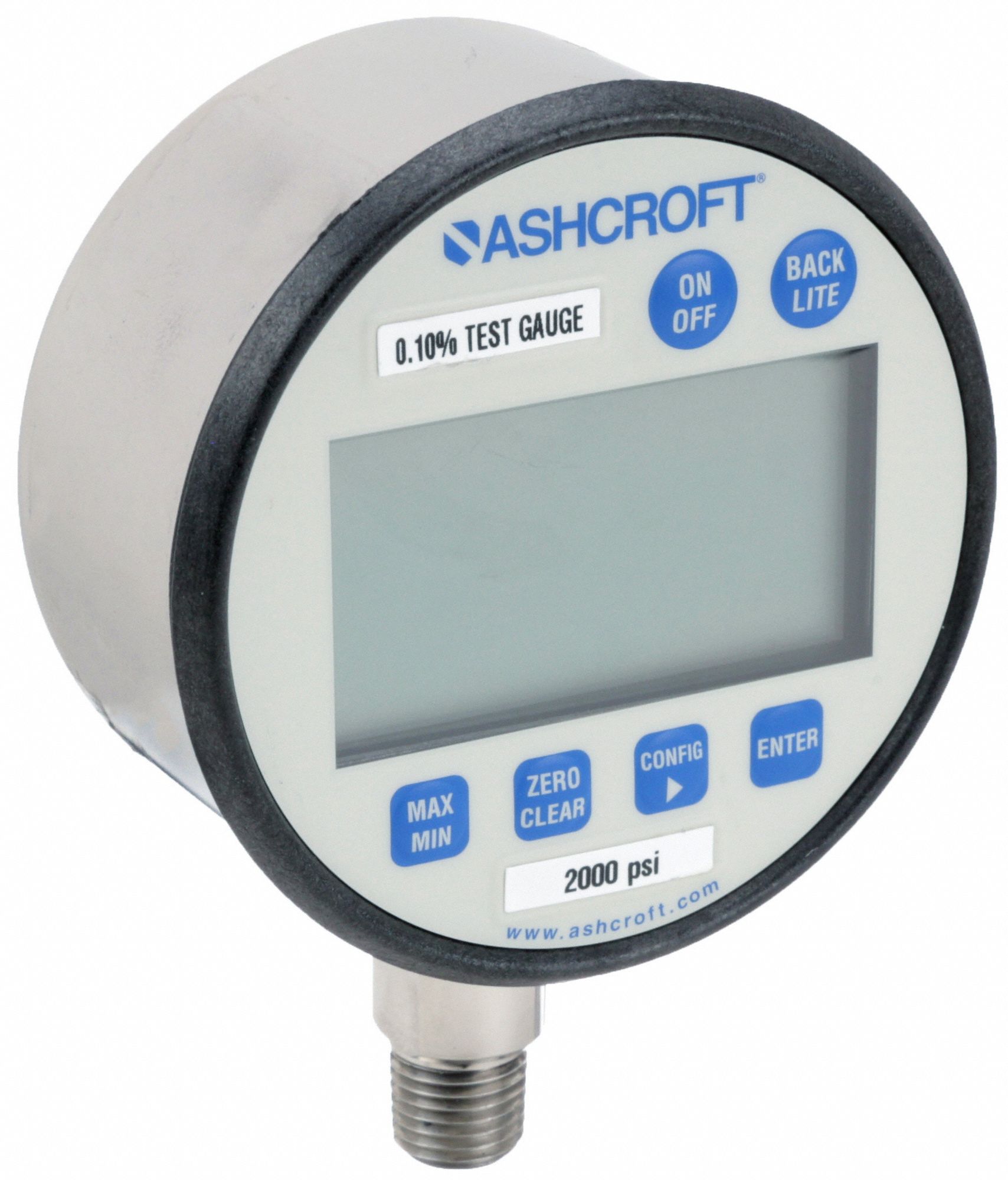 ASHCROFT, Lab-Precision Test Gauge, 0 psi to 2,000 psi, Digital Test ...