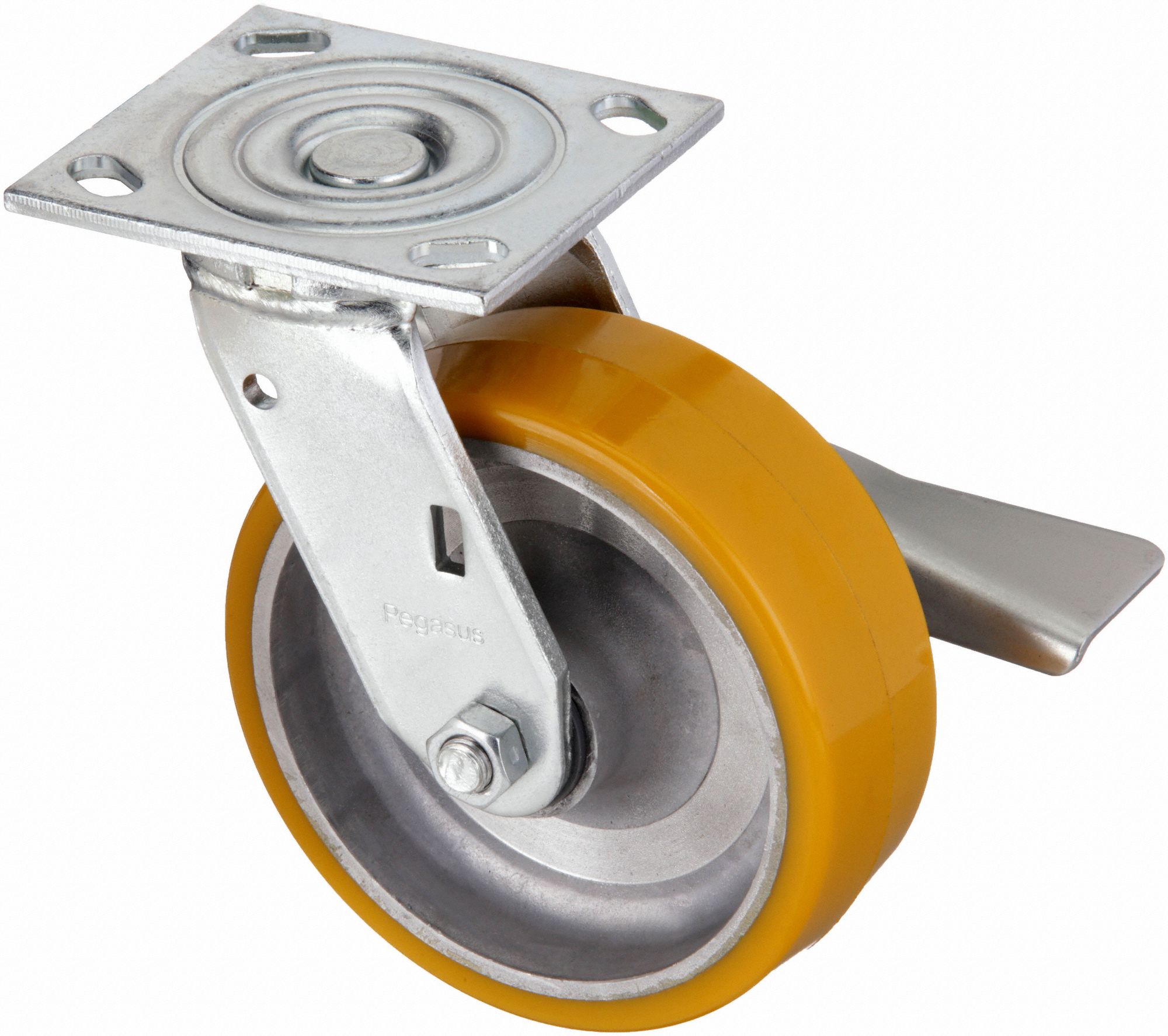 Swivel, Side Brake, Plate Caster - 488Z96|P21S-UA060R-14-CB - Grainger