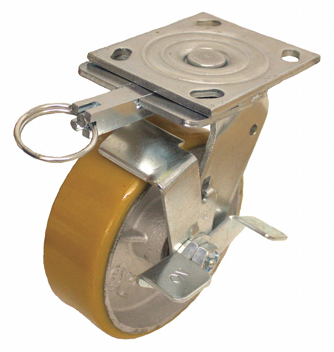 Swivel, Directional Lock/Side Brake, Plate Caster - 489C48|P21S-UY040R ...