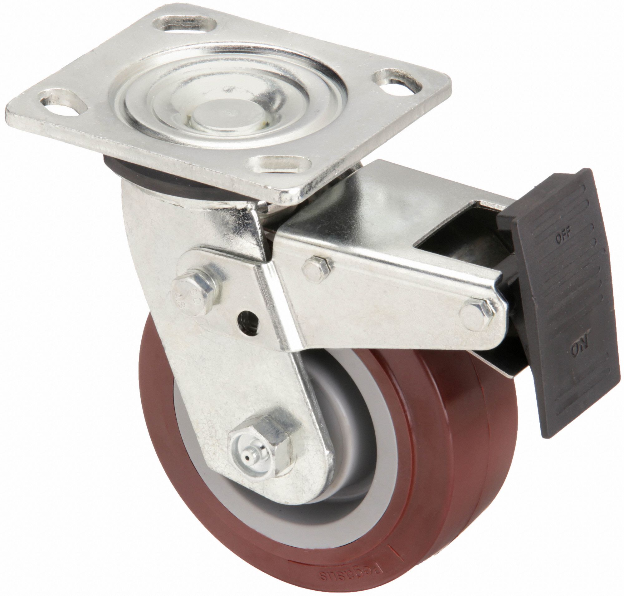 Swivel, Total Lock, Plate Caster - 489C82|P21S-URP050R-14-TB - Grainger