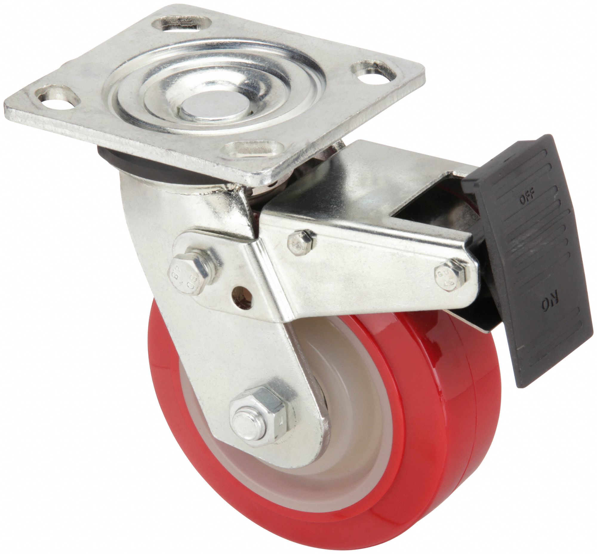 Swivel, Total Lock, Plate Caster - 489C85|P21S-URPW050K-14-TB - Grainger