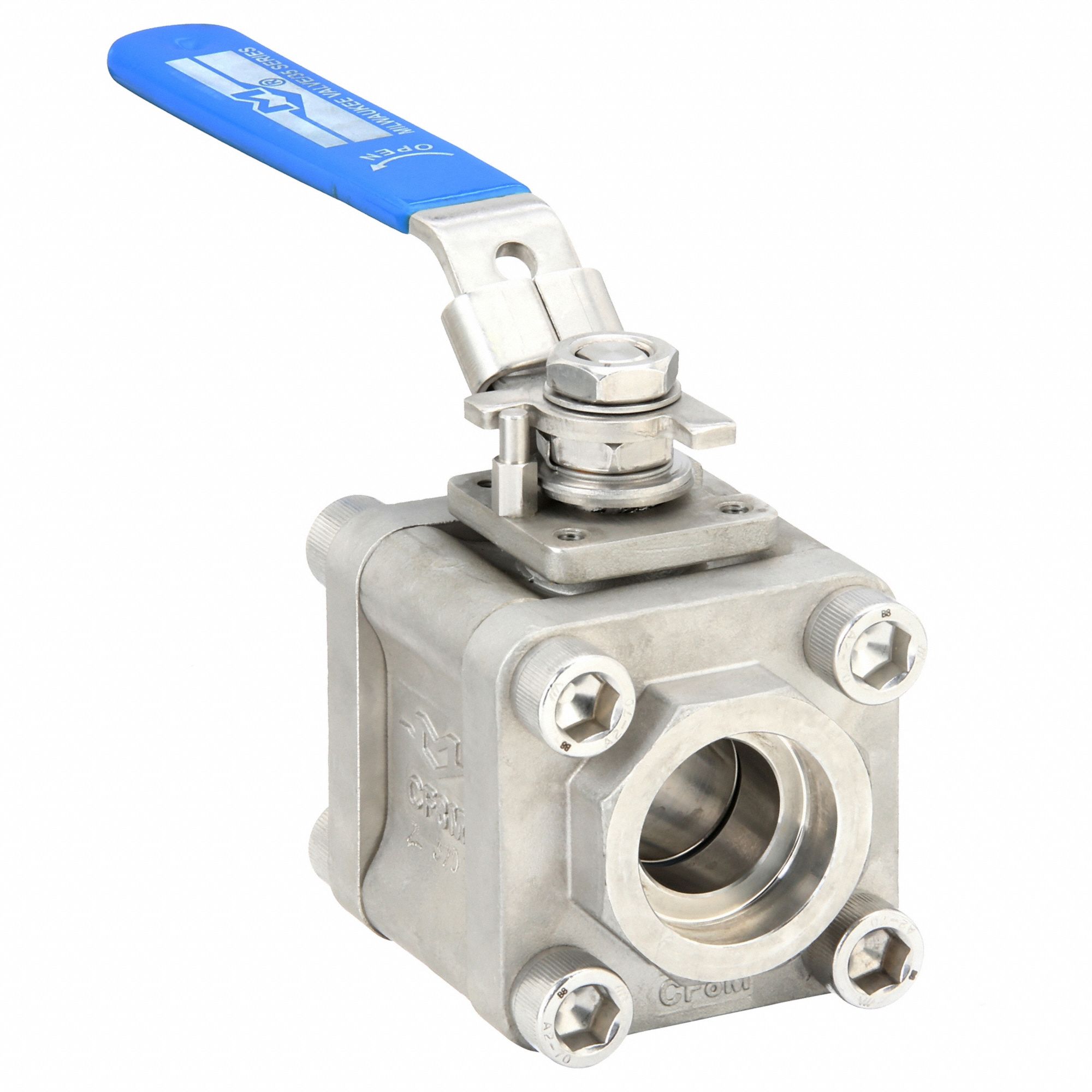 MILWAUKEE VALVE, 1 1/4 in, Stainless Steel, Manual Two-Way Ball Valve ...