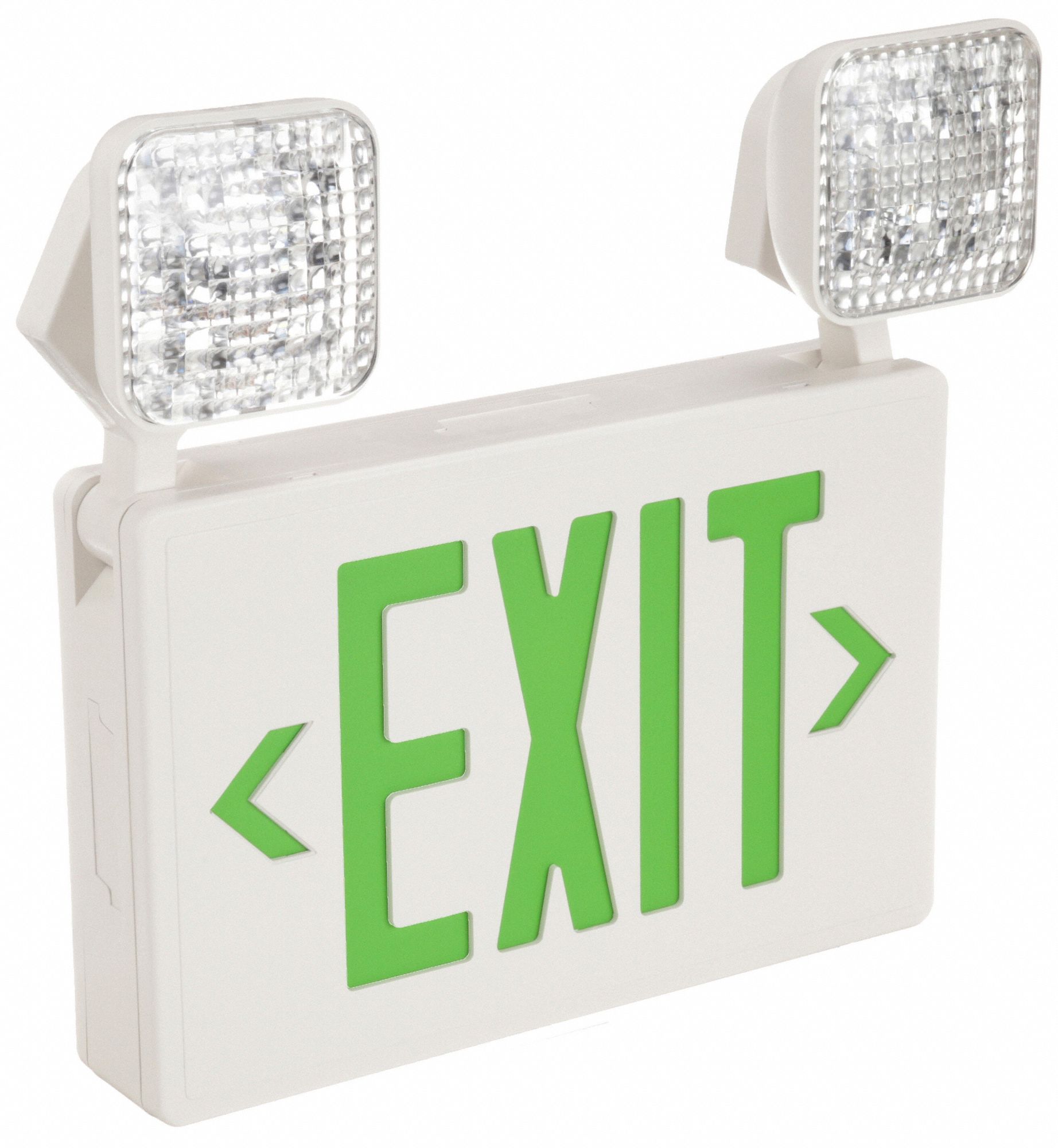 White, 2 Faces, Exit Sign with Emergency Lights - 489K14|489K14 - Grainger