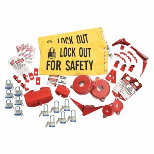 BRADY, Keyed Different Padlocks, Lockout Kit - 489K54|65043 - Grainger
