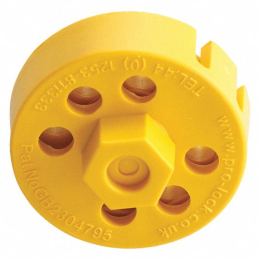 BRADY, Twist Lock, Yellow, Cable Lockout - 489L90|122245 - Grainger