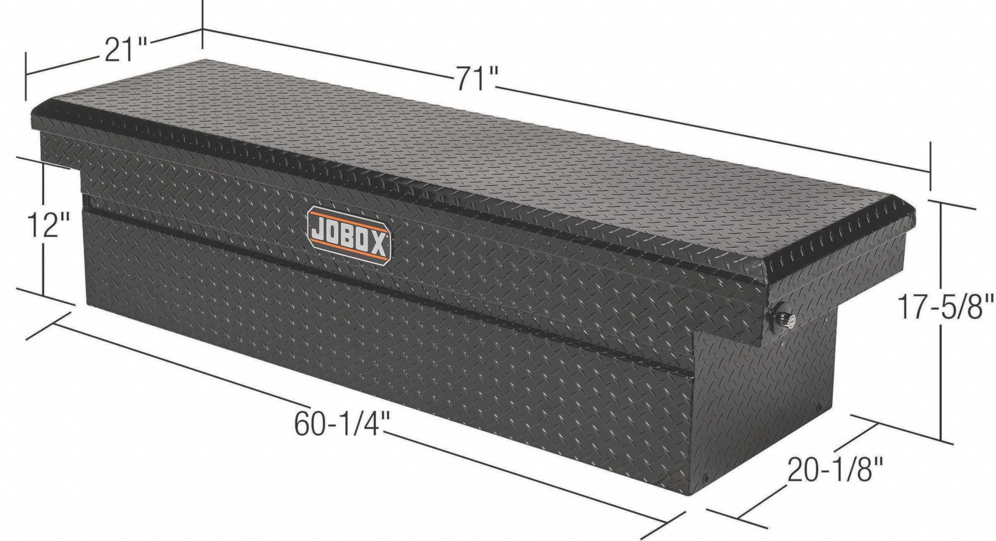CRESCENT JOBOX Crossover Truck Box, Aluminum, Black, Single, 20.0 cu ...