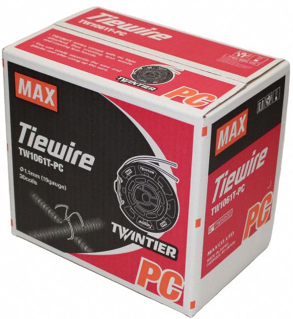 MAX Rebar Tie Wire: 19 ga, 190 ft Coil Lg, Polycoated Steel, 1 Wraps ...