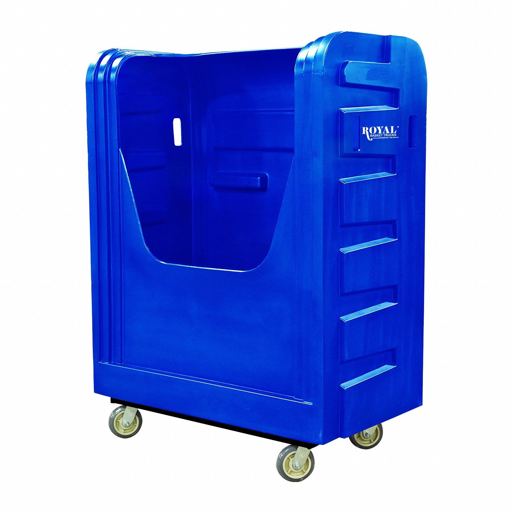 ROYAL BASKET TRUCKS, Blue, (2) Rigid/(2) Swivel, Bulk Transport Cart ...