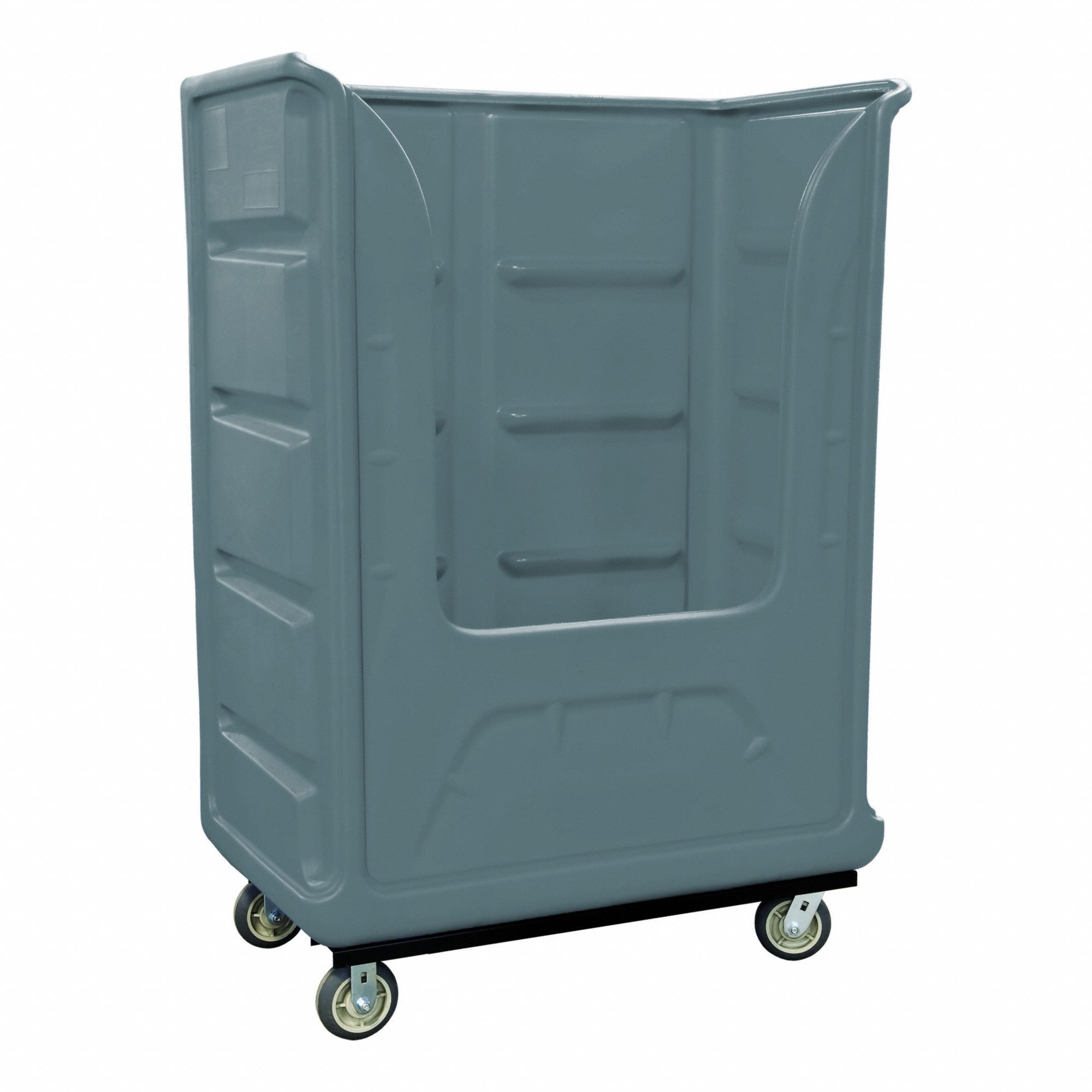 ROYAL BASKET TRUCKS, Gray, (2) Rigid/(2) Swivel, Bulk Transport Cart ...