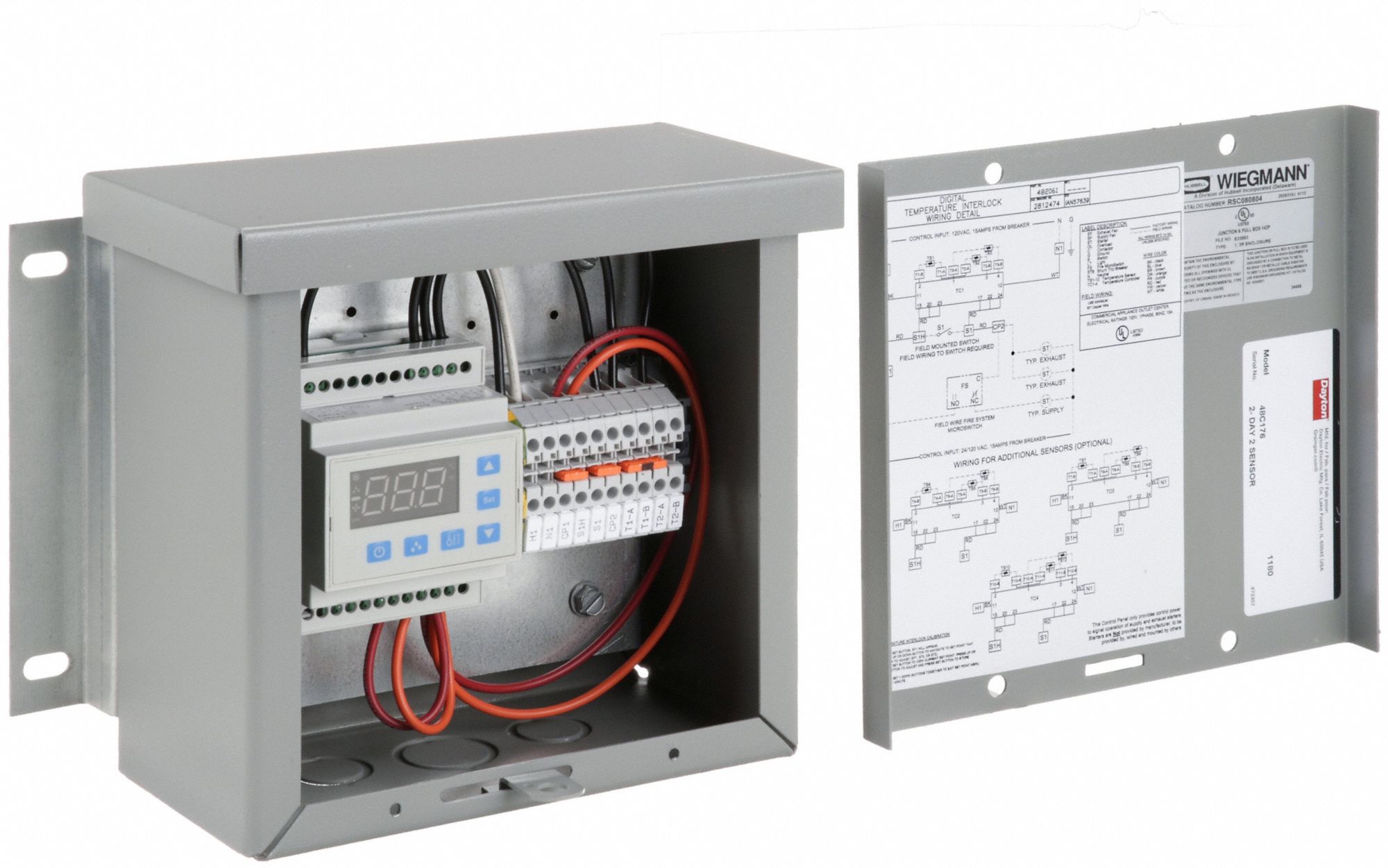 DAYTON Digital Temperature Interlock: 4 in, 2 Sensors - 48C176|48C176 ...