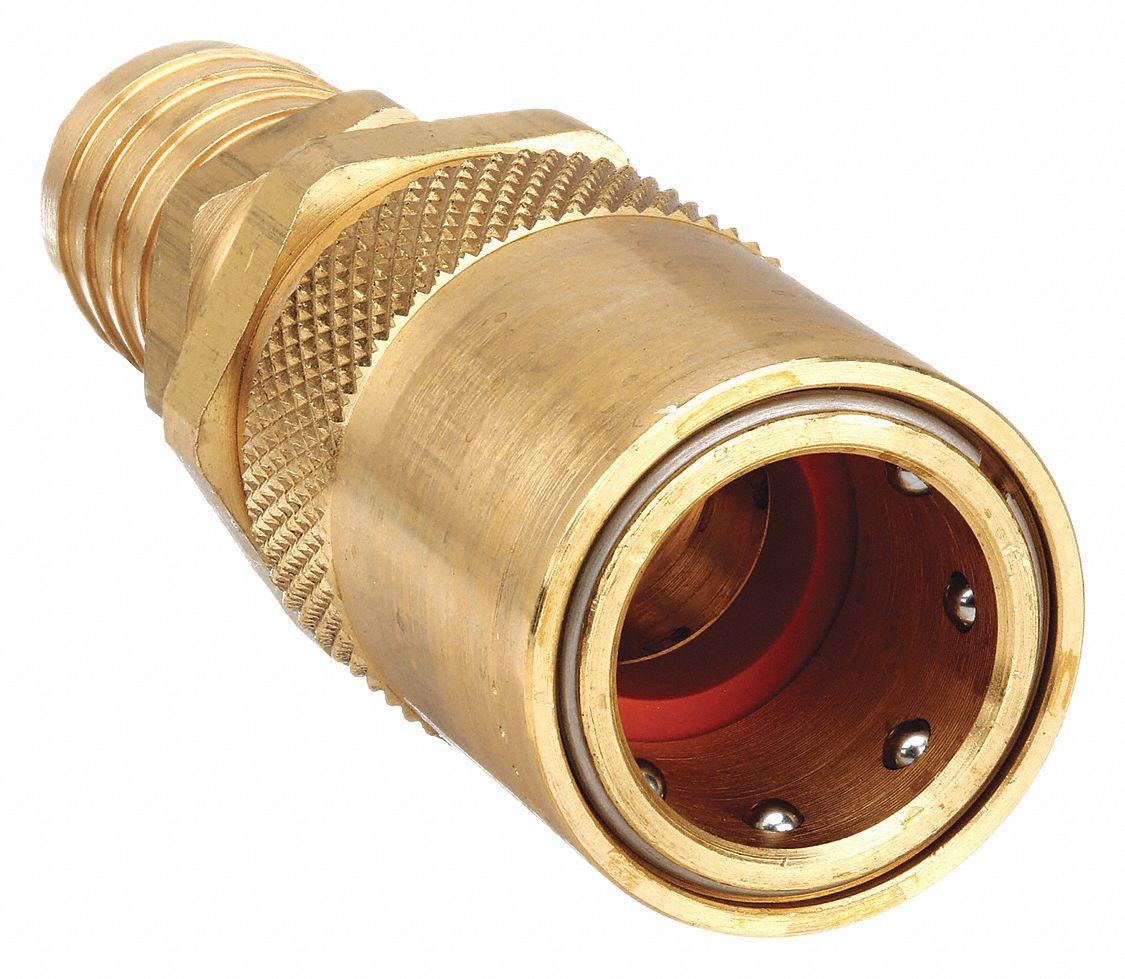 PARKER, 1/2 in Coupling Size, Brass, Hydraulic Quick Connect Hose ...