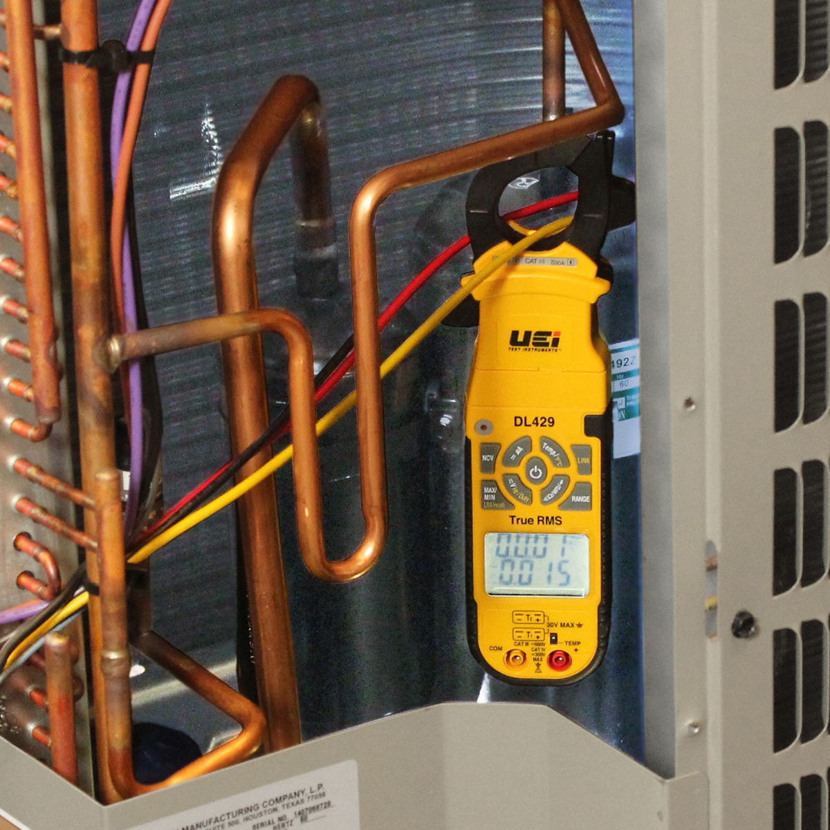 UEI TEST INSTRUMENTS Detachable Digital Clamp Meter, -22° to 752°F Temp ...