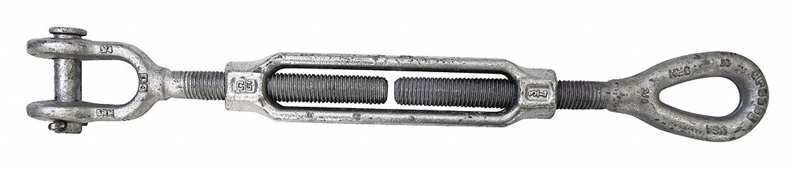 CROSBY, Steel, 5,200 lb Working Load Limit, Turnbuckle Assembly ...