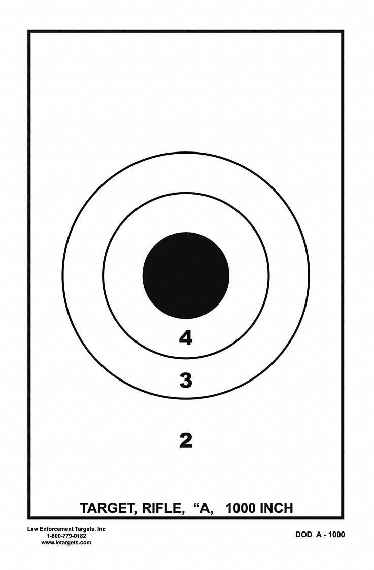 ACTION TARGET, Tagboard Paper, Bullseye Target, US Dept. of Defense ...