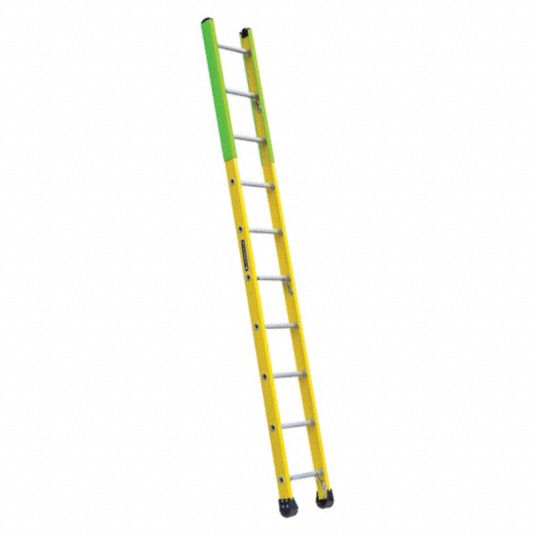 LOUISVILLE LADDER, 10 ft Ladder Size, Fiberglass, Straight Ladder ...