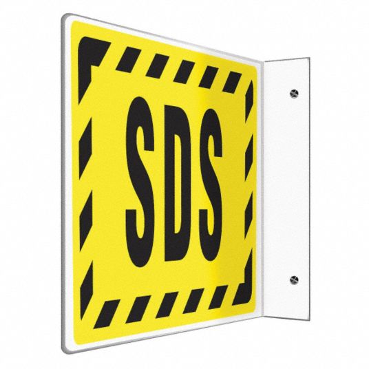 ACCUFORM L-Shape Projection Sign, SDS, Header No Header, L-Shaped, 8 in ...