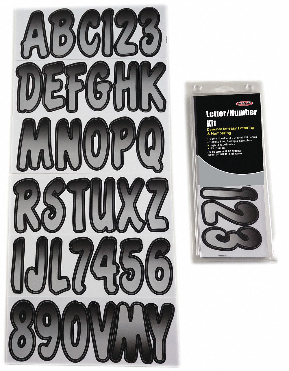 3 in Character Ht, Indoor/Outdoor, Letter and Number Labels - 48FV42 ...