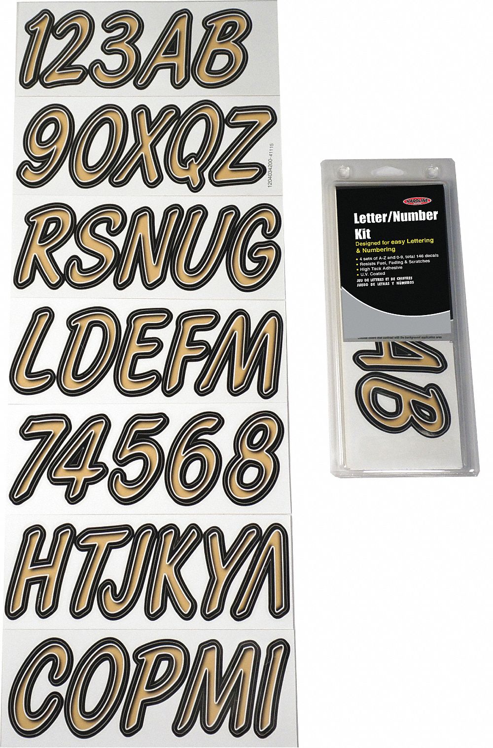 Gen Identification/USCG, 3 in Character Ht, Letter and Number Label Set ...