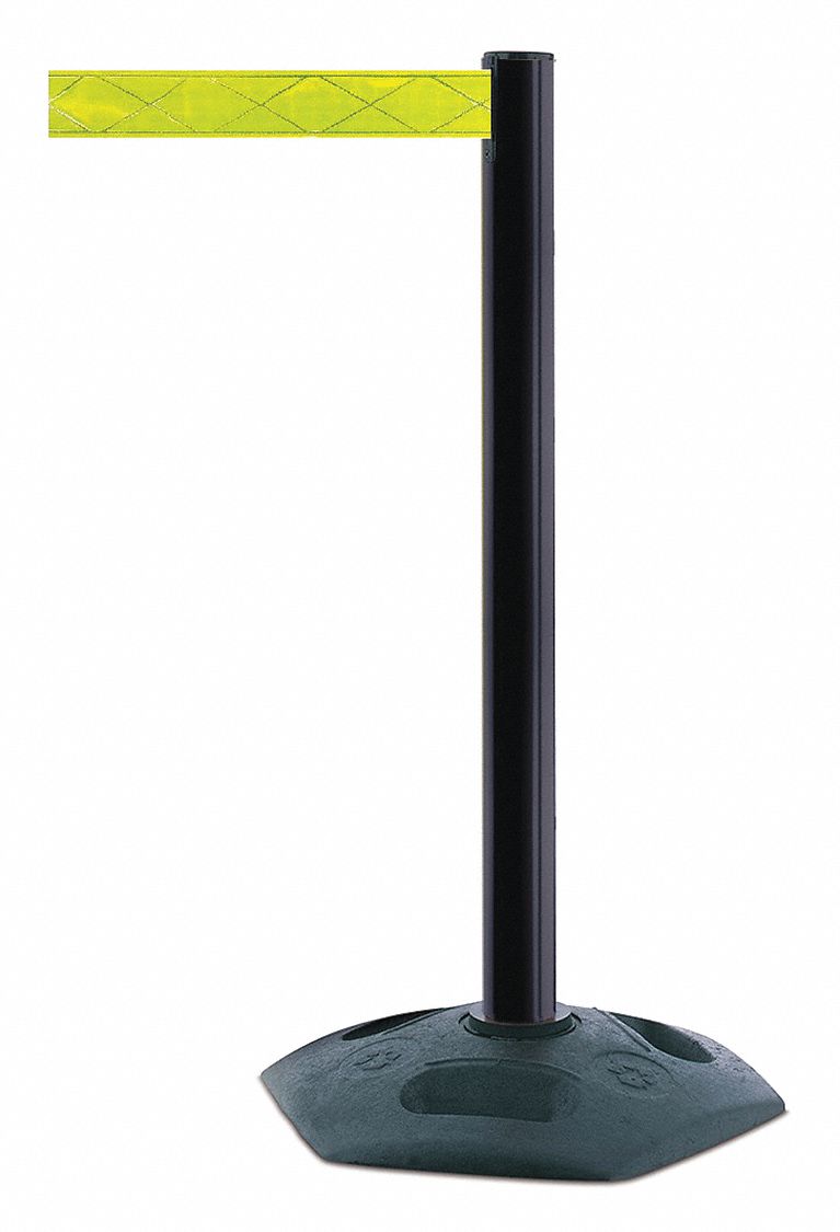 Barrier Post,38 in.H,Blk,19in. Base dia. - Grainger