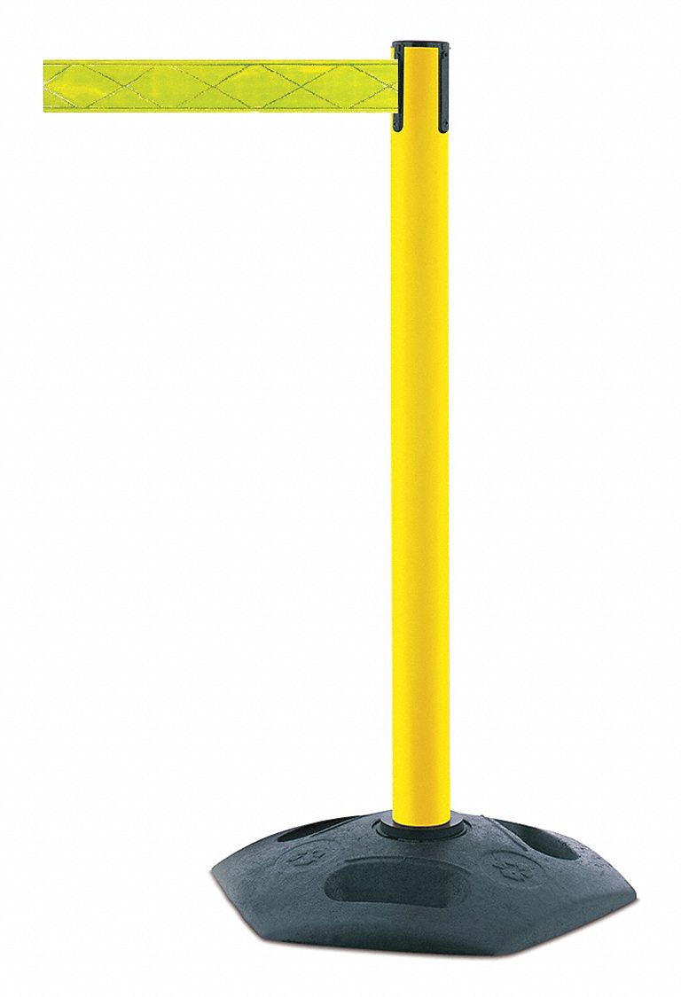 Barrier Post,38in.H,Yellow,19in.Base dia - Grainger