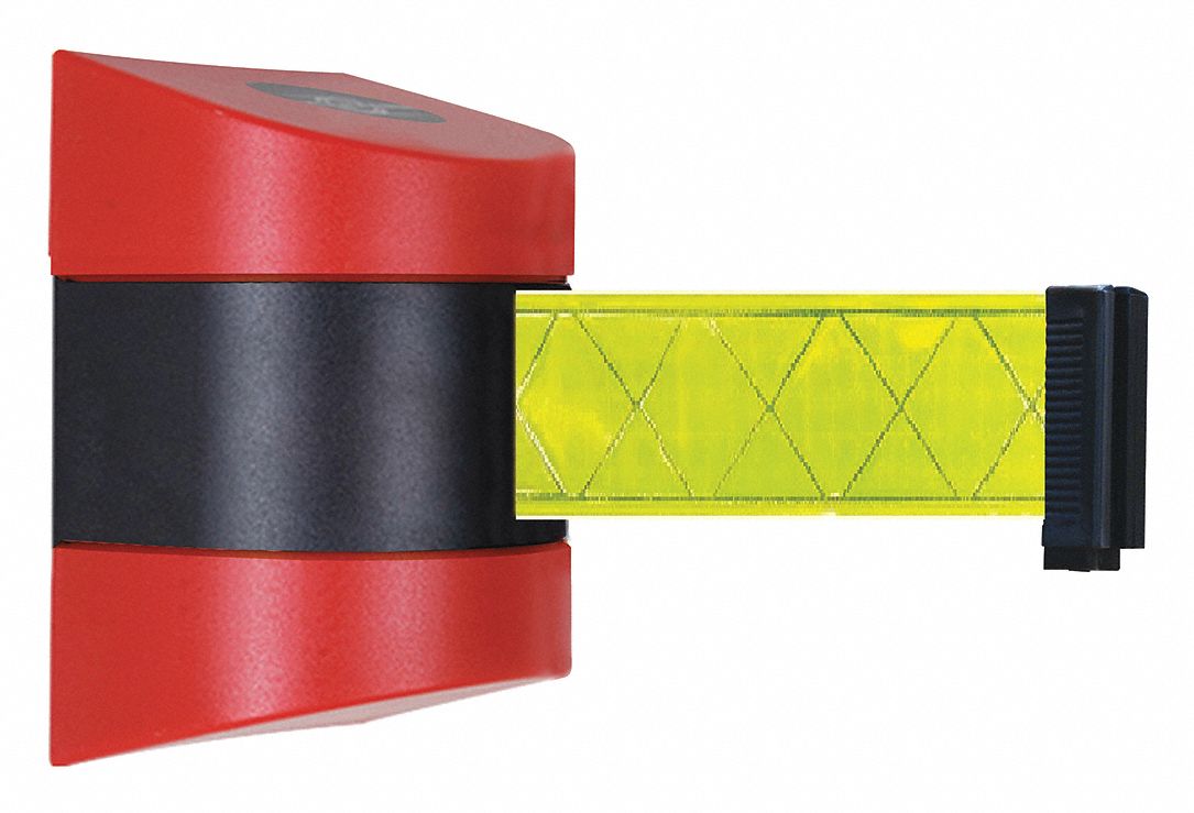 Retractable Belt Barrier, Bright Lime, None - Grainger