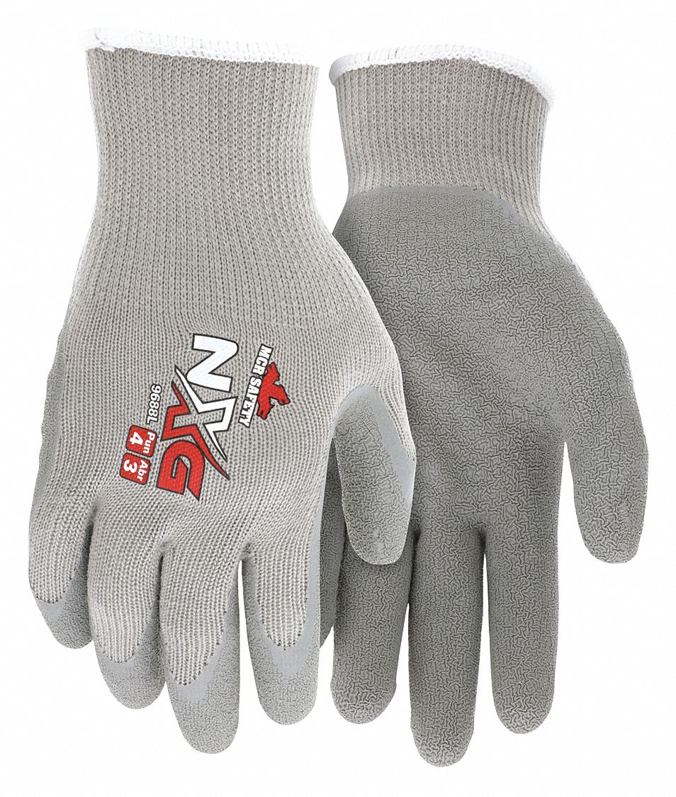 MCR SAFETY Coated Gloves: M ( 8 ), ANSI Cut Level A2, Palm, Dipped ...