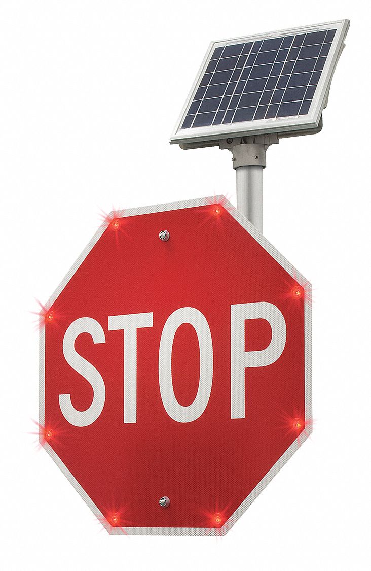 48 in x 48 in Nominal Sign Size, Aluminum, LED Stop Sign - 48HP20|2180 ...