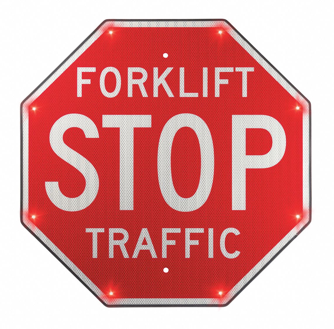 24 in x 24 in Nominal Sign Size, Plastic, LED Flashing Stop for ...