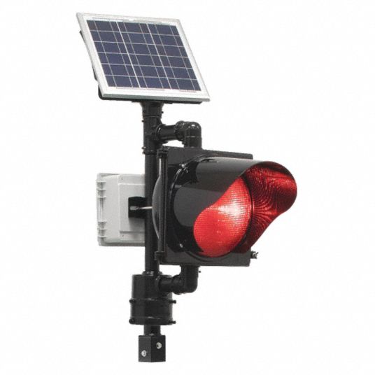 Solar Flashing Beacon,Red,36 in. H - Grainger