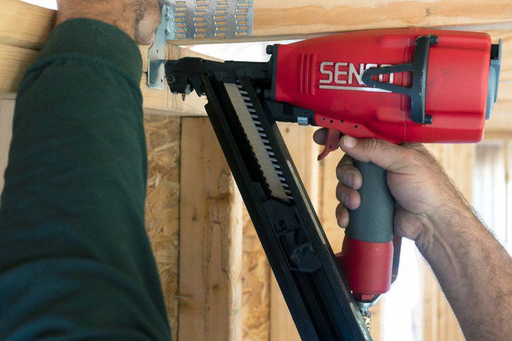 SENCO Nail Gun: Metal Connector, 34°, Paper, Sequential, For 1 1/2 in ...