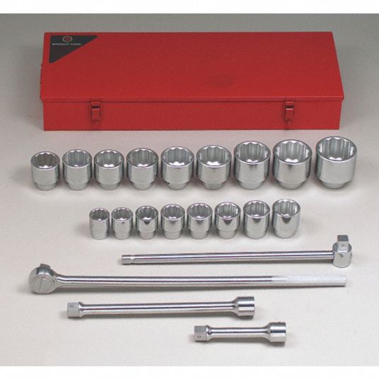WRIGHT, 1 in Drive, 21 Piece, Socket Wrench Set - 48J314|821 - Grainger