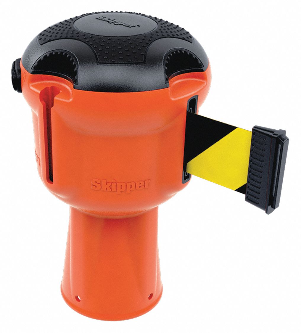 SKIPPER, 9 2/5 in Overall Ht, 29 1/2 ft Belt Lg, Retractable Barrier ...