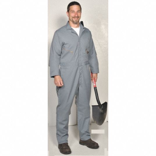 DICKIES, XLT ( 46 in, Gray, Long Sleeve Coverall - 48K157|4879GY XL TL ...