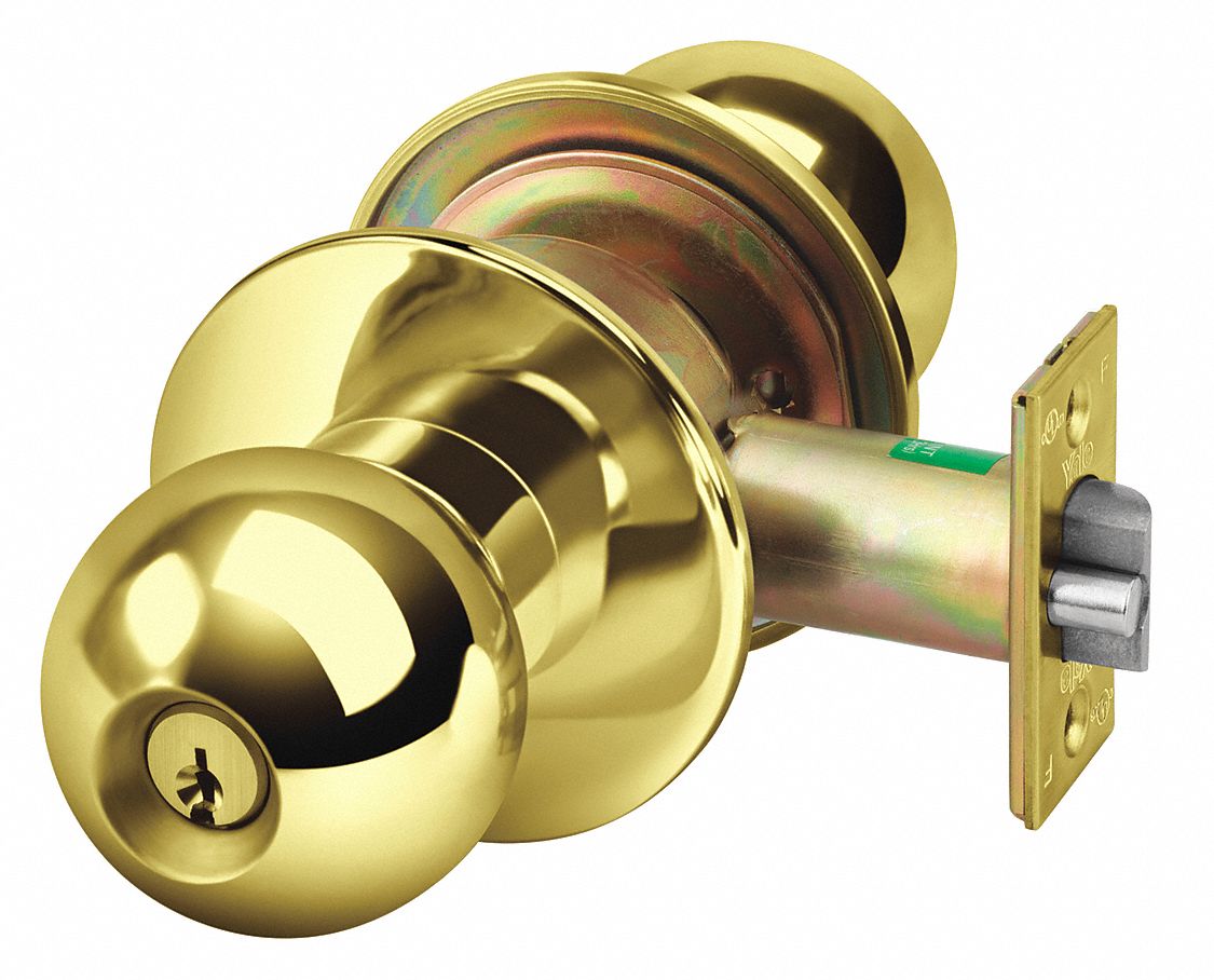 YALE Knob Lockset Mechanical Knob Cylindrical Entrance 1 48LW54