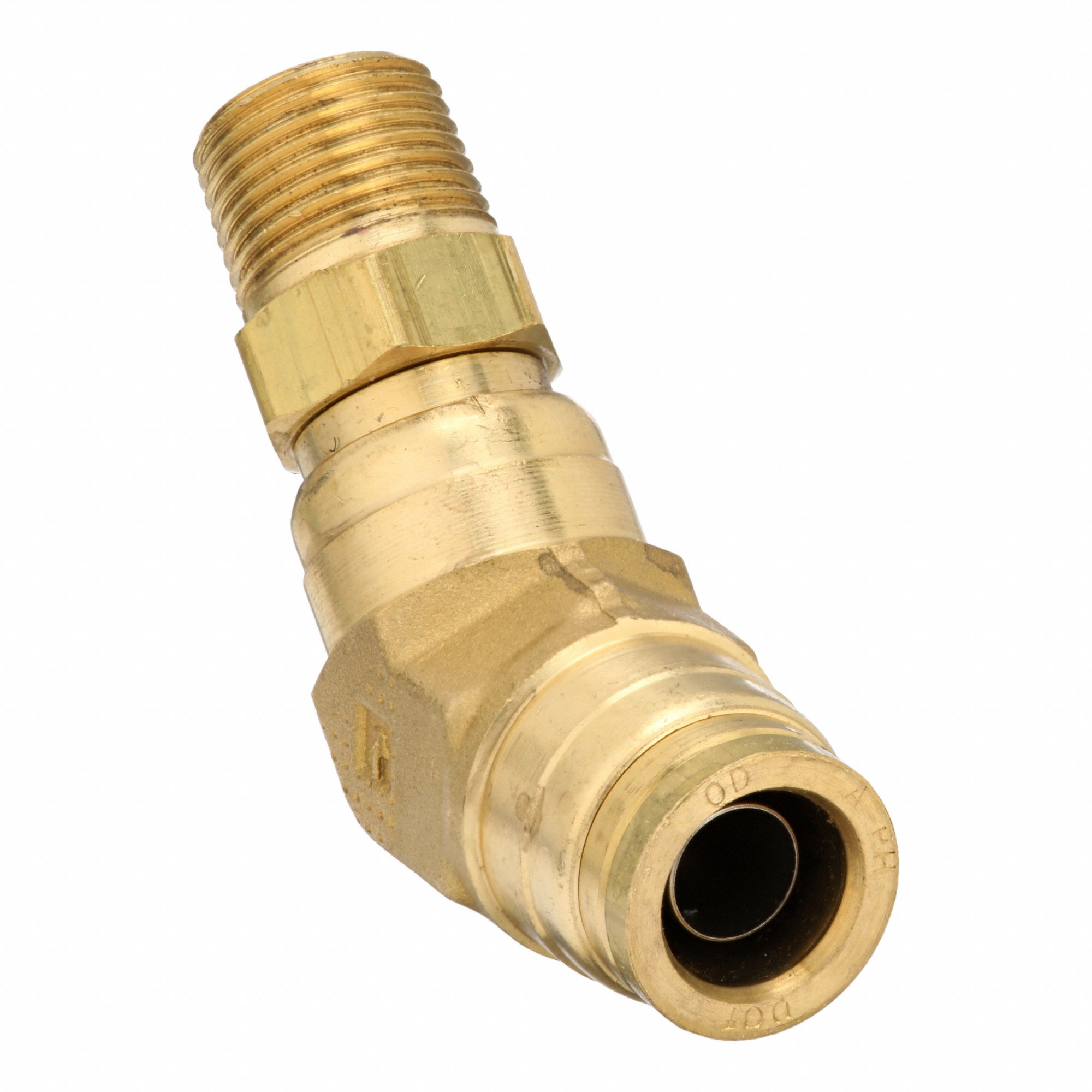 1/2 in OD x 1/4 in Pipe Fitting Size, Push-to-Connect x MNPT, Push-Fit Elbow Fitting - 48LY46 ...