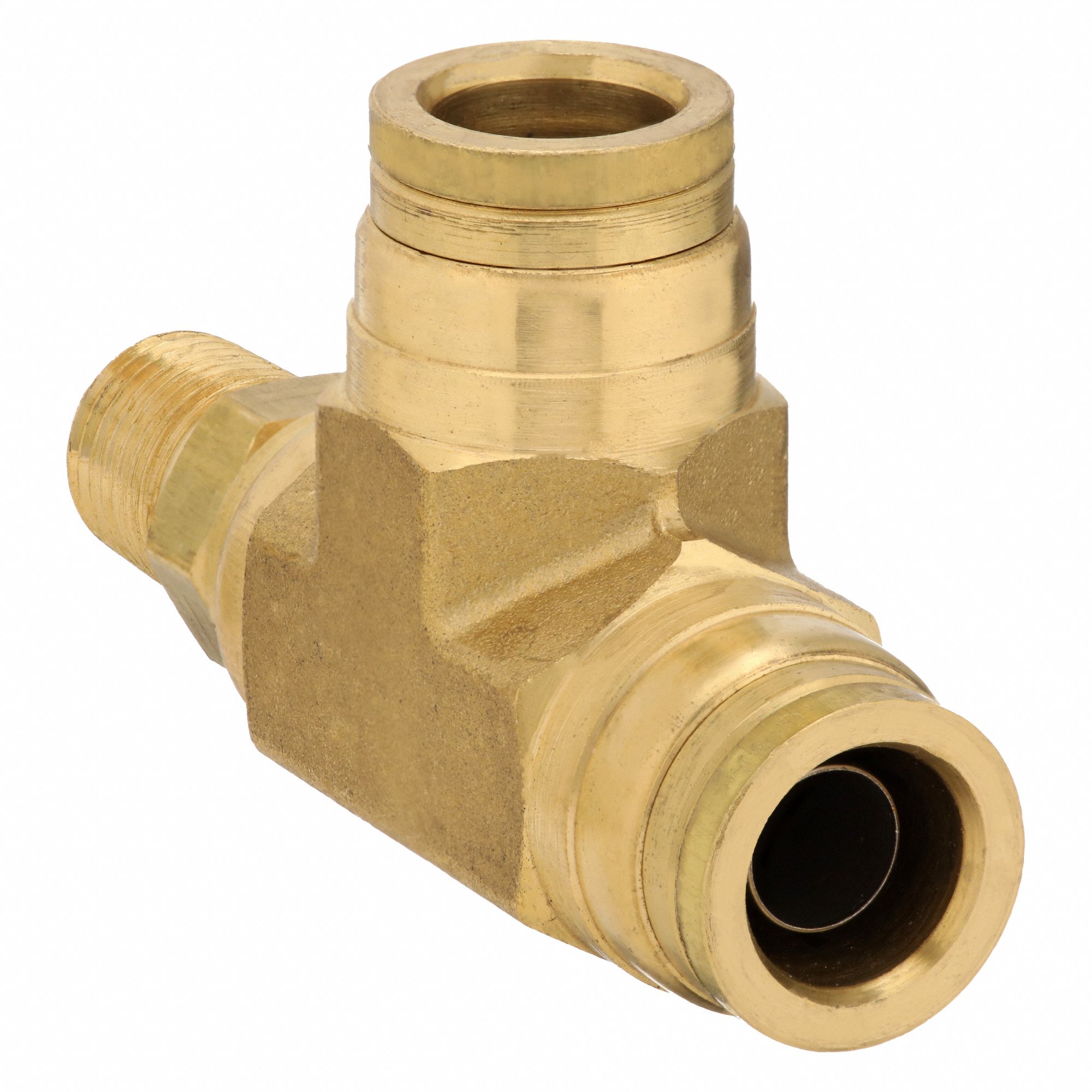 1/8 in Pipe 1/4 in OD x 1/4 in OD Fitting Size, NPTF x Tube x Push-to-Connect, Push-Fit Tee ...