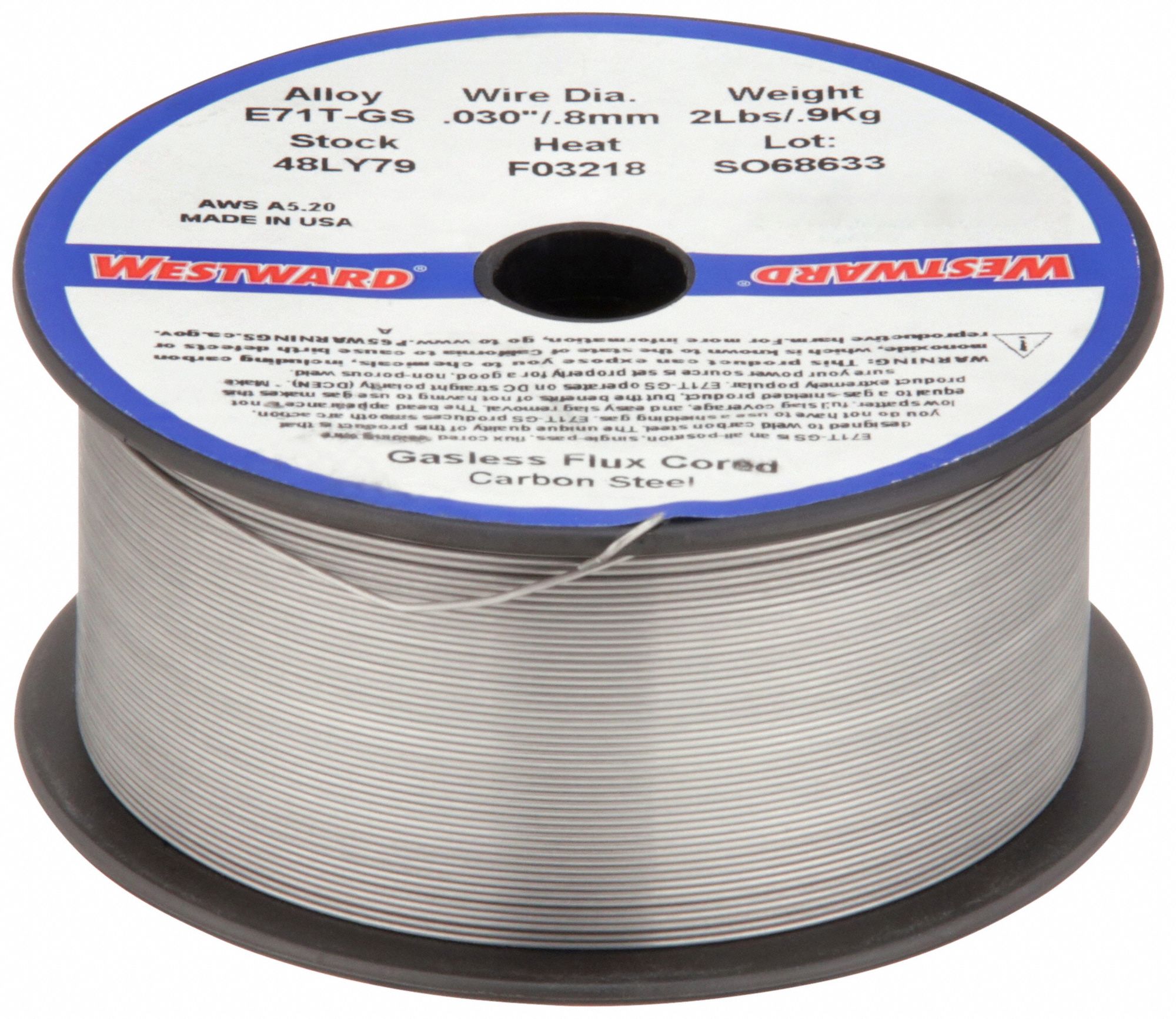 WESTWARD, Carbon Steel, E71T-GS, Flux-Cored Welding Wire - 48LY79 ...
