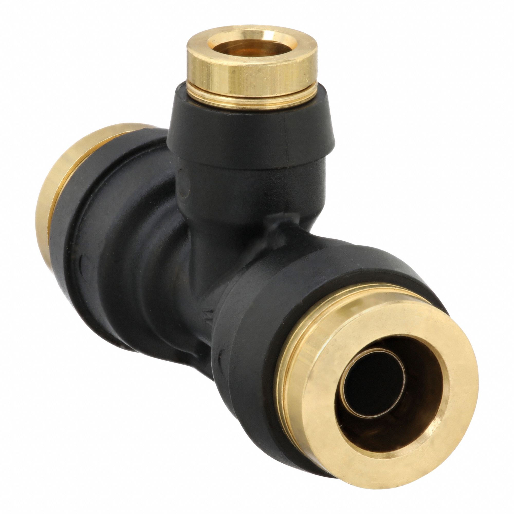 3/8 in OD x 5/32 in OD x 3/8 in OD Fitting Size, Nylon, Push-Fit Tee Fitting - 16W615|364PTC-6-6 ...