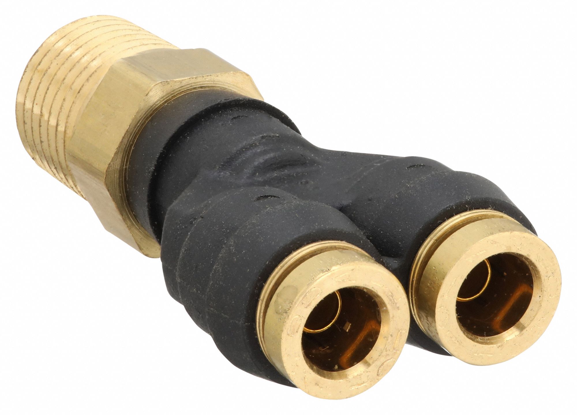 1/4 in Pipe 1/4 in OD x 1/4 in OD Fitting Size, NPTF x Tube x Tube, Wye Connector - 48MA21 ...