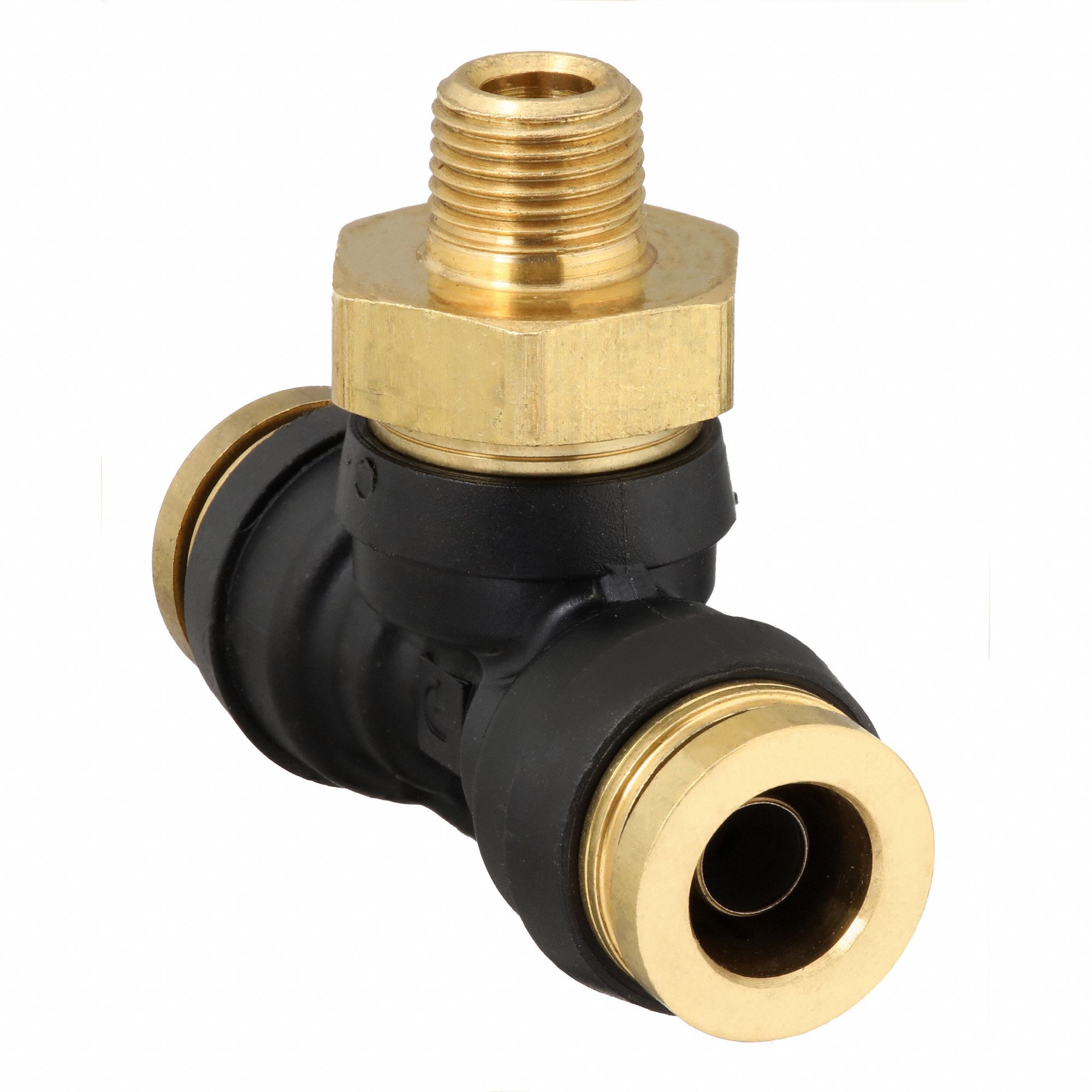 Composite, NPTF x Push-to-Connect x Push-to-Connect, Male Branch Tee - 48MA42|372PTC-6-2 - Grainger