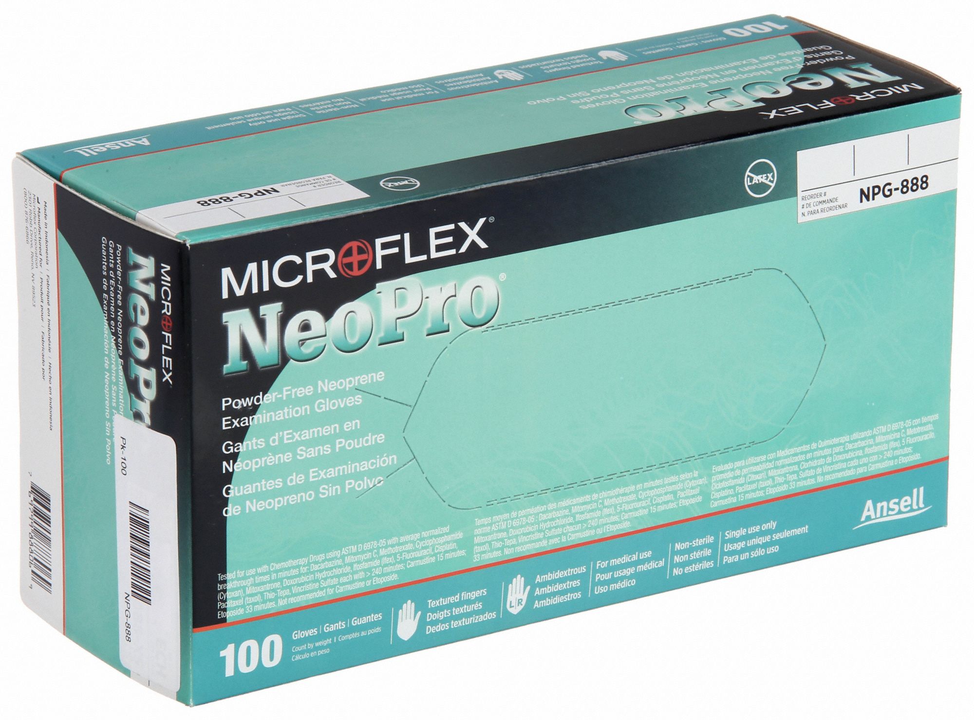 MICROFLEX Neoprene, Disposable Gloves, XL, Powder-Free, 5.1 mil Palm ...