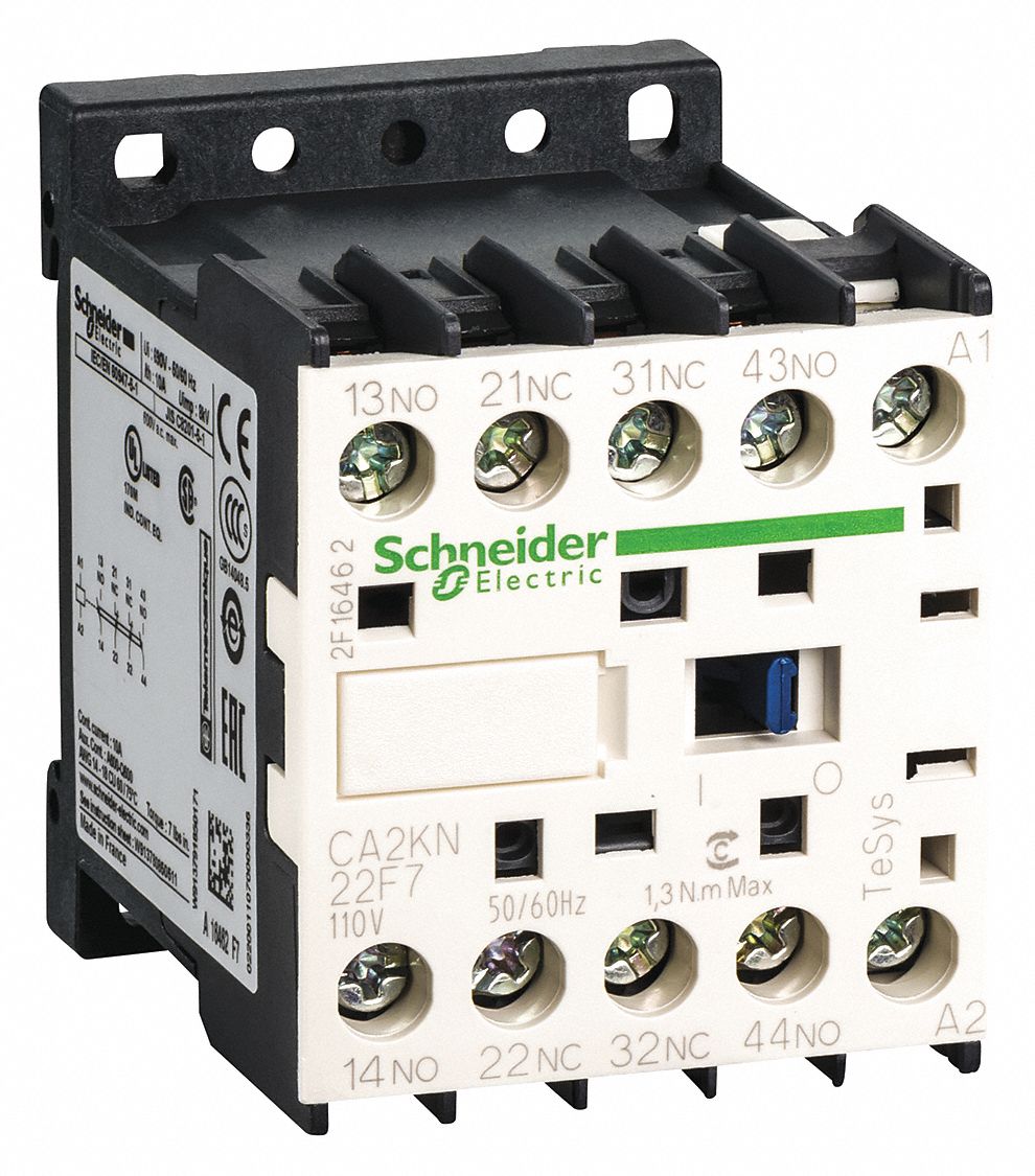 SCHNEIDER ELECTRIC Control Relay 600Vac 10Amp Iec +Options - 48N442 ...