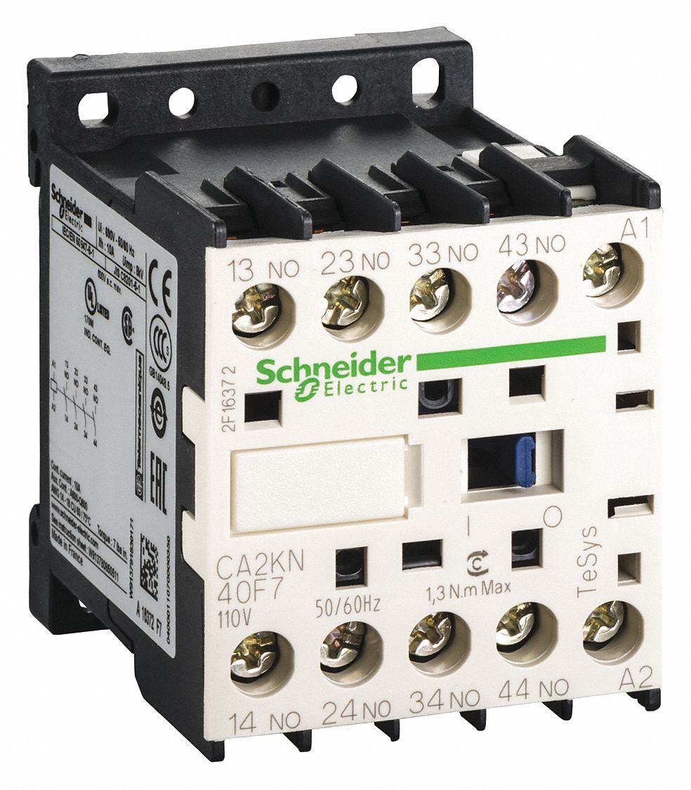 Control Relay 600Vac 10Amp Iec +Options - Grainger