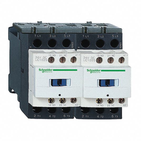 SCHNEIDER ELECTRIC Reversing Contactor, 24V Coil, 12A Iec - 48N633 ...