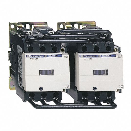 SCHNEIDER, Reversing, 3 Poles, IEC Magnetic Contactor - 48N647|LC2D50G7 ...